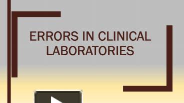 errors in clinical laboratory presentation | free to download