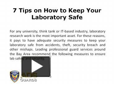 7 Tips on How to Keep Your Laboratory Safe from Security Breaches ...