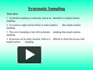 Systematic Sampling presentation | free to view