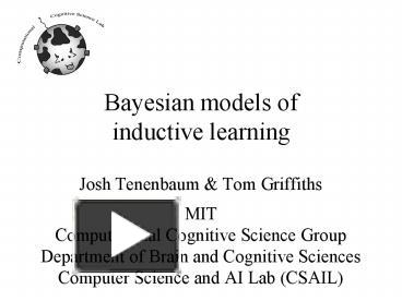 PPT – Bayesian models of inductive learning PowerPoint presentation ...