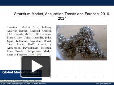 PPT – Global Strontium Market Analysis Report, Regional Outlook, 2016 ...