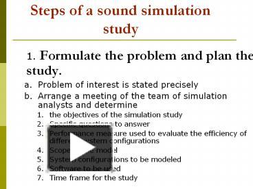 Steps of a sound simulation study presentation | free to download