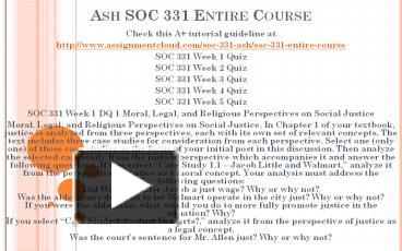 PPT – Ash SOC 331 Entire Course PowerPoint presentation | free to ...