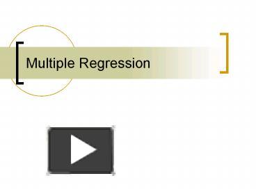 PPT – Multiple Regression PowerPoint presentation | free to download ...