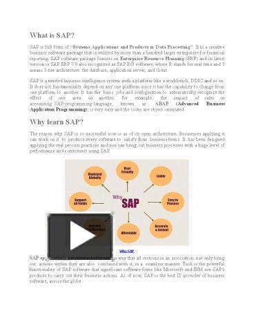 SAP Training Bristol presentation | free to download