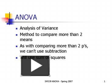 ANOVA presentation | free to view