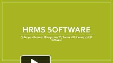 HRMS Software presentation | free to download