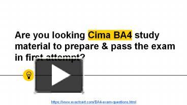 Cima BA4 Questions Answers presentation | free to download