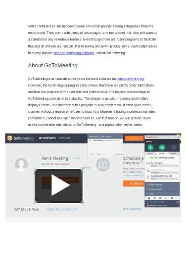 Best 7 GoToMeeting Alternatives in 2017 presentation | free to download