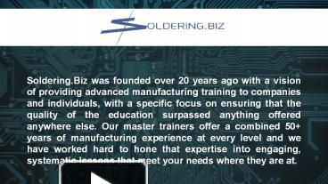 PPT – J Standard Certified | Soldering.Biz PowerPoint presentation ...