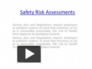 Safety Risk Assessment presentation | free to download