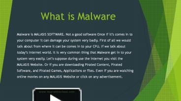 What is Malware and Main Types of Malware presentation | free to download