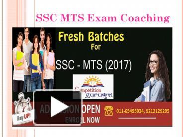 PPT – SSC MTS Exam Coaching PowerPoint presentation | free to download ...