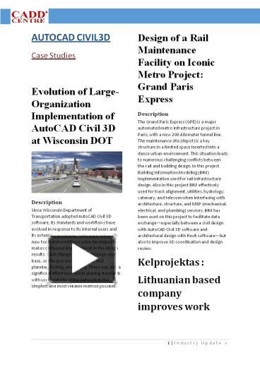 AutoCAD Civil 3D presentation | free to download