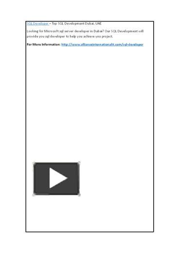 Sql Developer Presentation Free To Download