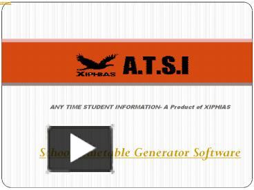 PPT – School Timetable Generator Software PowerPoint presentation ...