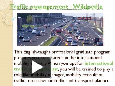 PPT – Traffic management - Wikipedia PowerPoint presentation | free to ...