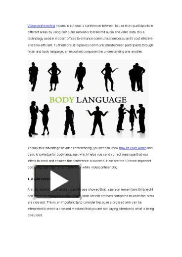 PPT – Top 10 Must Know Body Language Tips for Video Conferencing ...
