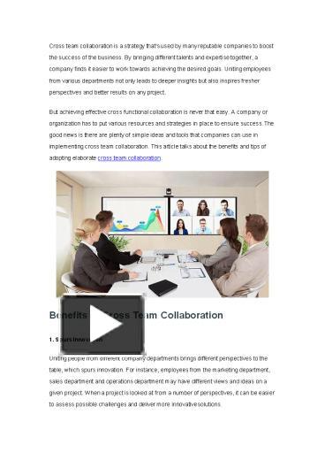 Top Ways to Improve Cross Team Collaboration presentation | free to ...