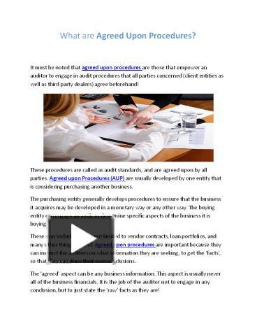 What are Agreed Upon Procedures | Virtual presentation | free to download