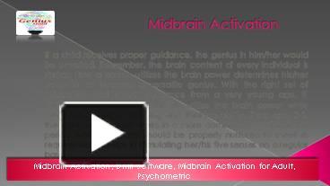 PPT – Midbrain Activation for Adult Development PowerPoint presentation ...