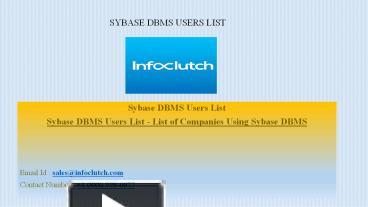 PPT – Sybase DBMS users list PowerPoint presentation | free to download ...