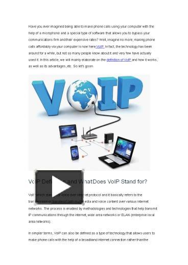 What Is VoIP and How Does It Work? presentation | free to download