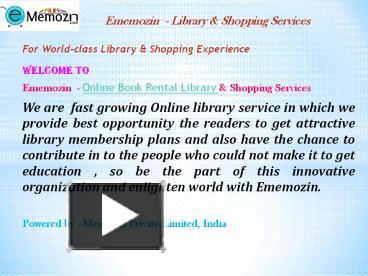 Online Book Rental Library membership plan presentation | free to download