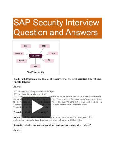 PPT – SAP Security Interview Question and Answers in Chennai PowerPoint ...