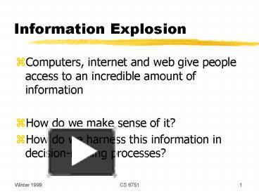 Information Explosion presentation | free to view