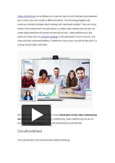 Video Conferencing Standards, Protocols and Terminology presentation ...