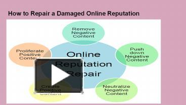 PPT – How to repair a Damaged online Reputation PowerPoint presentation ...
