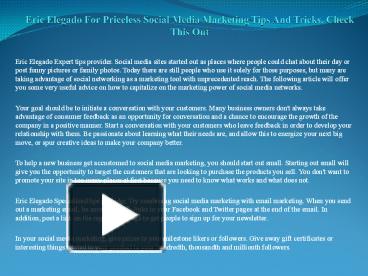 Eric Elegado Top Tips and Helpful Advice for Multi-Level Marketing ...