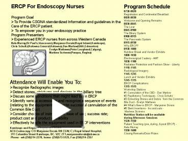ERCP For Endoscopy Nurses presentation | free to view