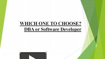 Explore the Development DBA and Production DBA presentation | free to ...