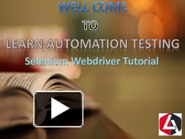 Selenium webdriver tutorial presentation | free to download