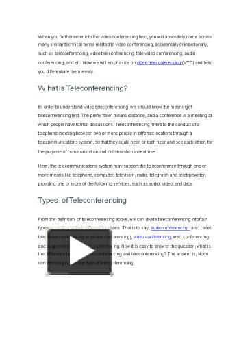 PPT – What Is Video Teleconferencing (VTC)? PowerPoint presentation ...
