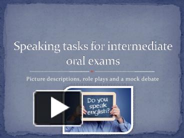 Speaking Tasks presentation | free to download