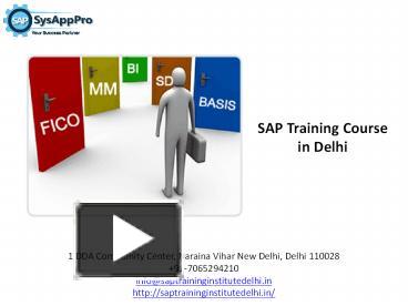 PPT – SAP Training Course with Certification in Delhi Institute ...