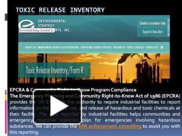 Toxic Release Inventory presentation | free to download