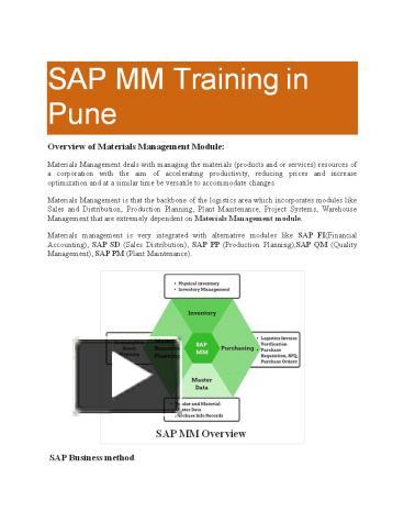 PPT – SAP MM Training in Pune PowerPoint presentation | free to ...