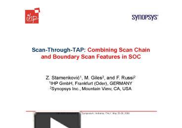 PPT – ScanThroughTAP: Combining Scan Chain and Boundary Scan Features ...