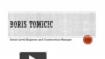 Boris Tomicic - Principal Engineer presentation | free to download
