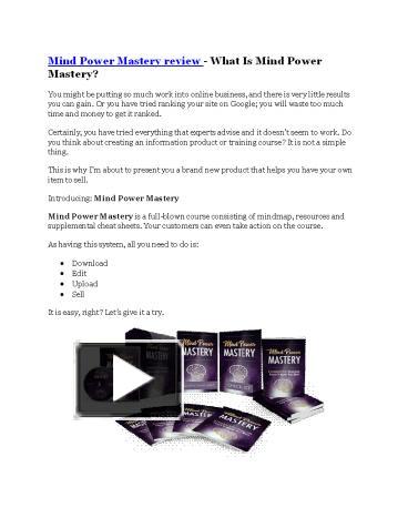 PPT – Mind Power Mastery REVIEW and GIANT $21600 bonuses PowerPoint ...