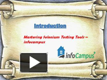 Selenium training institutes in Bangalore presentation | free to download