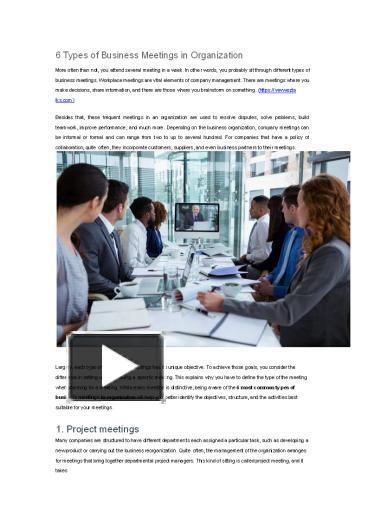 PPT – ezTalks: Different Types of Business Meetings in Organization ...