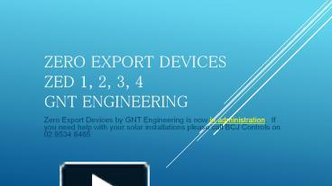 Zero Export Devices ZED 1, 2, 3, 4 | GNT Engineering | ABB Solar Relay ...