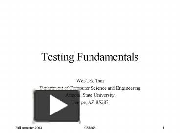 Testing Fundamentals presentation | free to view