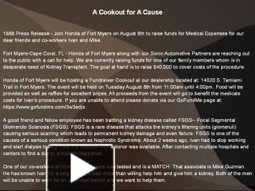 A Cookout for A Cause presentation | free to download