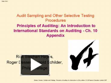 Audit Sampling and Other Selective Testing Procedures Principles of ...